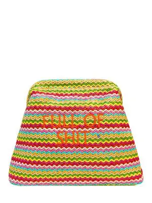 LILLY LOVES Lilly Loves Embroidered Straw Clutch Orange
