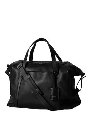 HARBER LONDON Leather Overnight Bag - Black