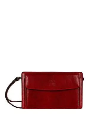 TIME RESISTANCE Leather Clutch Purse Decameron - Red