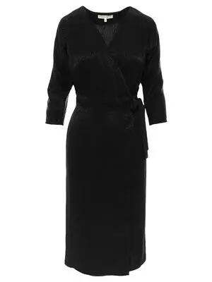 NORIA ANIS Vesper Wrapped Midi Dress - Black