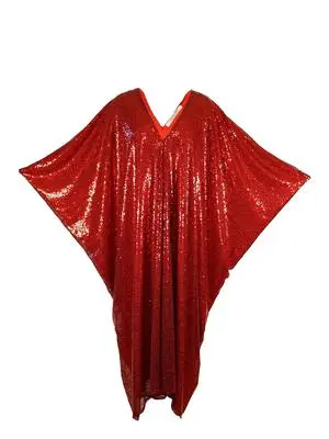 JENNAFER GRACE Ruby Sequin Caftan - Red