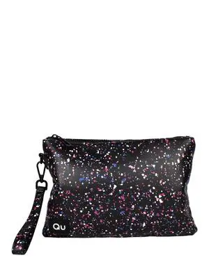 QU Pink Splashes Pouch - Black