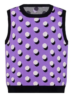 INGMARSON Oversized Polka Dot Vest - Purple