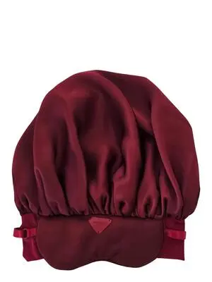 ST. CAYMAN Ibonnet® Rem Adjustable Satin Hair Bonnet Eye Mask With Gel Insert - Red