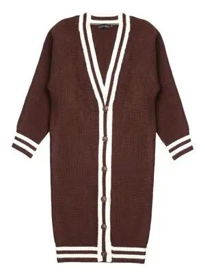 RAVE ON TREND Patch Cardigen Dress - Brown