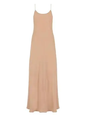 TEODORA MILANO Neutrals / Porto Rafael Silk Long Dress - Brown