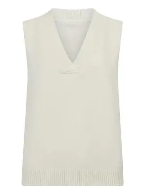 LULA-RU Neutrals Vest Jumper Cream - White