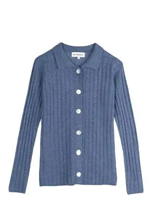 BEL CASHMERE Charlotte Cashmere Cardigan In Hortensia - Blue