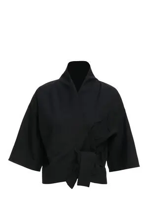 MOE Charcoal Wool Vest Jacket Front Pocket - Black