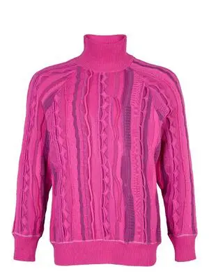 AYA DESIGN Textured Turtleneck Knit - Pink