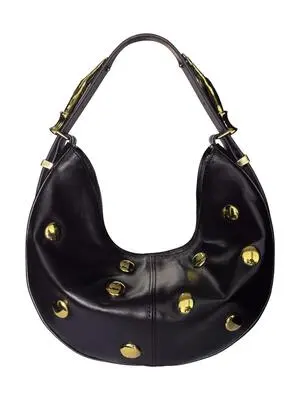 INDIGOLUSH Midi Hobo Bag With Stud Embellishments - Black