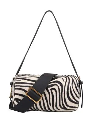 PAUL COSTELLOE Leoni Leather Cross Body Bag Bleached Sand - Black