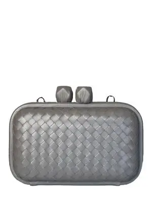 F3ROG BY RANA Woven Crossbody Kukki Clutch Silver