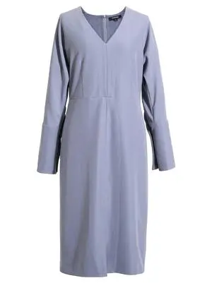 SMART AND JOY Bat Sleeves And V-neck Dress - Blue