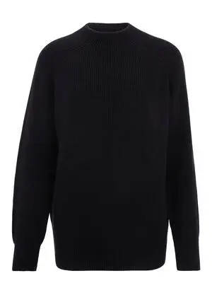 PAUL JAMES KNITWEAR Pure Cotton High Neck Raglan Jumper - Blue