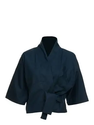 MOE Deep Teal Wool Vest Jacket Front Pocket - Blue