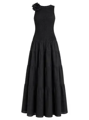 MARIELĒ Valentina Linen Maxi Dress - Blue