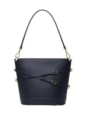 OWLISH STUDIO Glacier Vegan Leather Bucket Bag Deep Navy - Blue