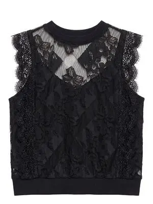 TANTRA SPAIN SL Sheer Lace Top With An Elastic Waistband - Black
