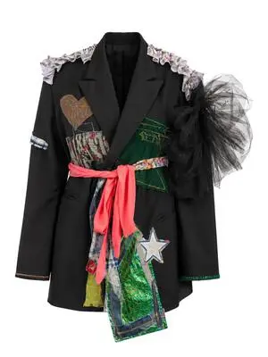 Miro Misljen Upcycled Patchwork Blazer - Black