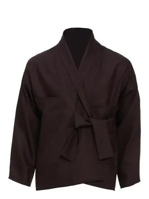 MOE Black Checke Wool Vest Jacket - Double Pockets Red