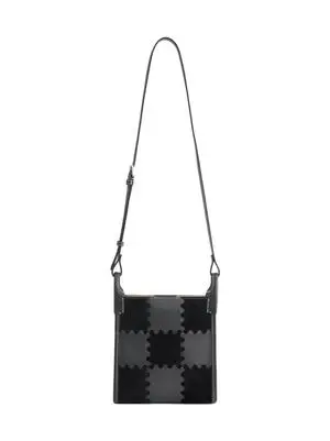 ORANGE CUBE Small Square Stitch Tote Bag & Carbon - Black