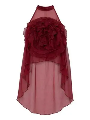 SAN MALÓ Carolina Chiffon Top - Red