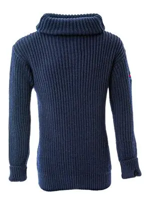 ARTHUR BEALE Maritime Submariner Roll Neck Pullover In Navy - Blue
