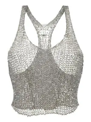 NATALIA FEDNER Metal Crop Top -