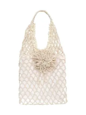 ANDREEVA Marigold Handmade Crochet Tote Bag - Silver