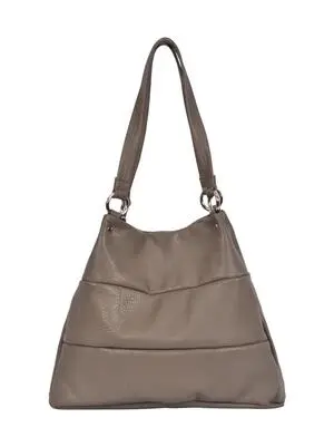 OWEN BARRY Leather Shoulder Bag Clay Marlowe Grey