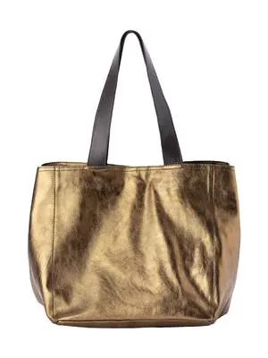JUAN-JO Slouchy Tote Bag Bronze Soft Leather- Large Size - Brown