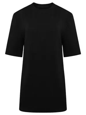 MANDRAGORA Oversized Cotton Dress With Detachable Shoulder Pads– Raya - Black