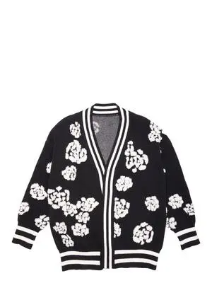 Saachi Black / White Midnight Floral Cardigan - Black/white