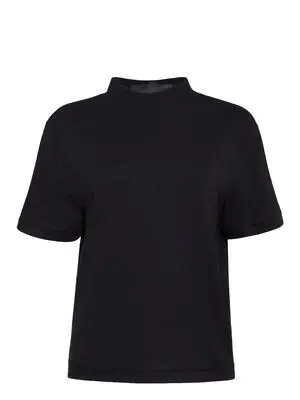 SARAH REGENSBURGER Vegan Rebel" Organic Cotton High Neck T-shirt - Black