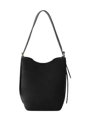 BETSY & FLOSS Melfi Suede Bucket Tote Bag - Black