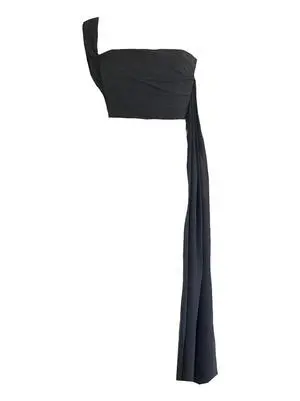 MIRIMALIST Chiffon Draped Bustier - Black
