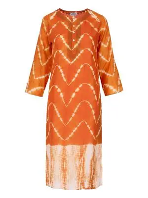 ANTRA DESIGNS The Pheme Silk Kaftan Tangerine - Orange