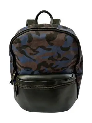 VIDA VIDA Camo And Leather Backpack - Camo Blue