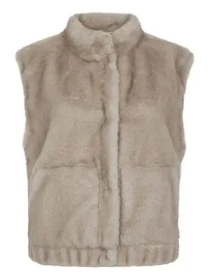 NOOKI DESIGN Isla Faux Fur Gilet - Grey