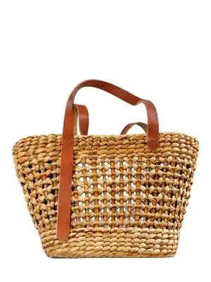 SILK AND BEARS Neutrals Marina Bulrush Tote - Black