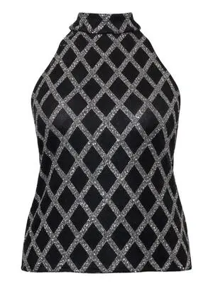 CHIARELLA Black / Silver Chispa Top- Shimmer Black - Black/silver