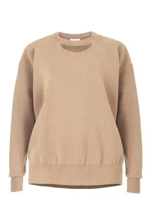 SALANIDA Neutrals Rotondo 100% Merino Wool Jumper - Beige