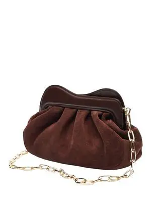 DANNI RO Lisbon Baby Clutch Suede - Chocolate Brown