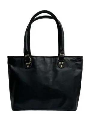 VIDA VIDA Vida Vintage Leather Tote Bag - Black
