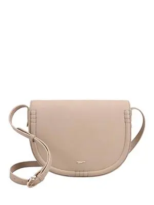 PAUL COSTELLOE Saima Leather Crossbody Bag Doeskin - White