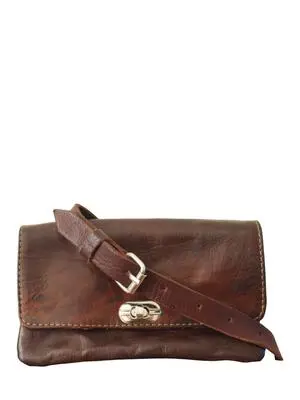 BERBER LEATHER The Kenitra Soft Cross-body Bag In Dark - Brown