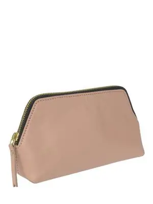 VIDA VIDA Leather Make Up Bag- Blush Pink - Orange