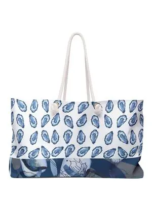PIPER & FOX Blue / White Oyster Bay Mahjong/weekender Bag - Blue/white