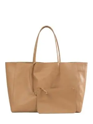 HAMEL ATELIER Neutrals Ravello Leather Tote Bag Beige - Beige/black